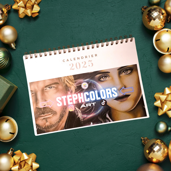 Calendrier Mural 2025 à Colorier – Édition Portraits – STEPHCOLORS