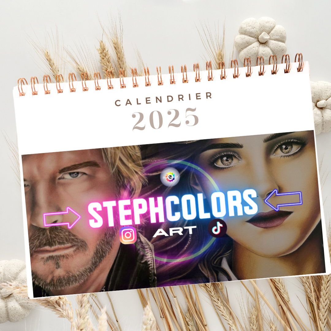Calendrier Mural 2025 à Colorier – Édition Portraits – STEPHCOLORS